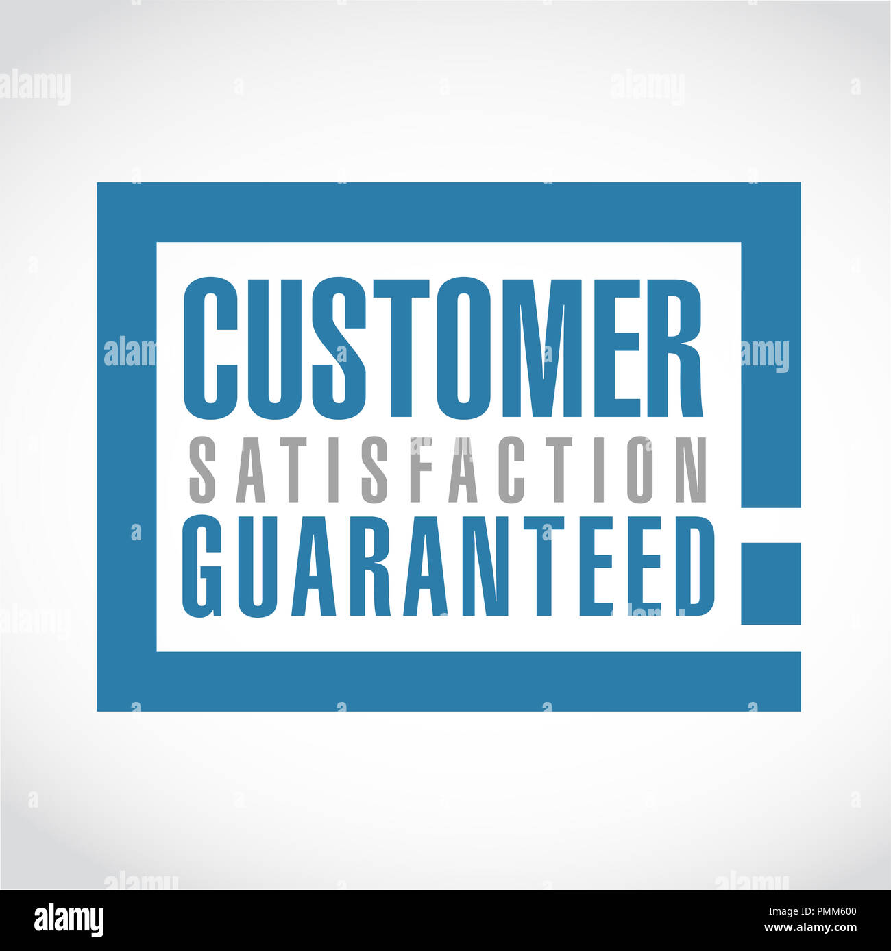 Customer Satisfaction guaranteed exclamation box message isolated over ...