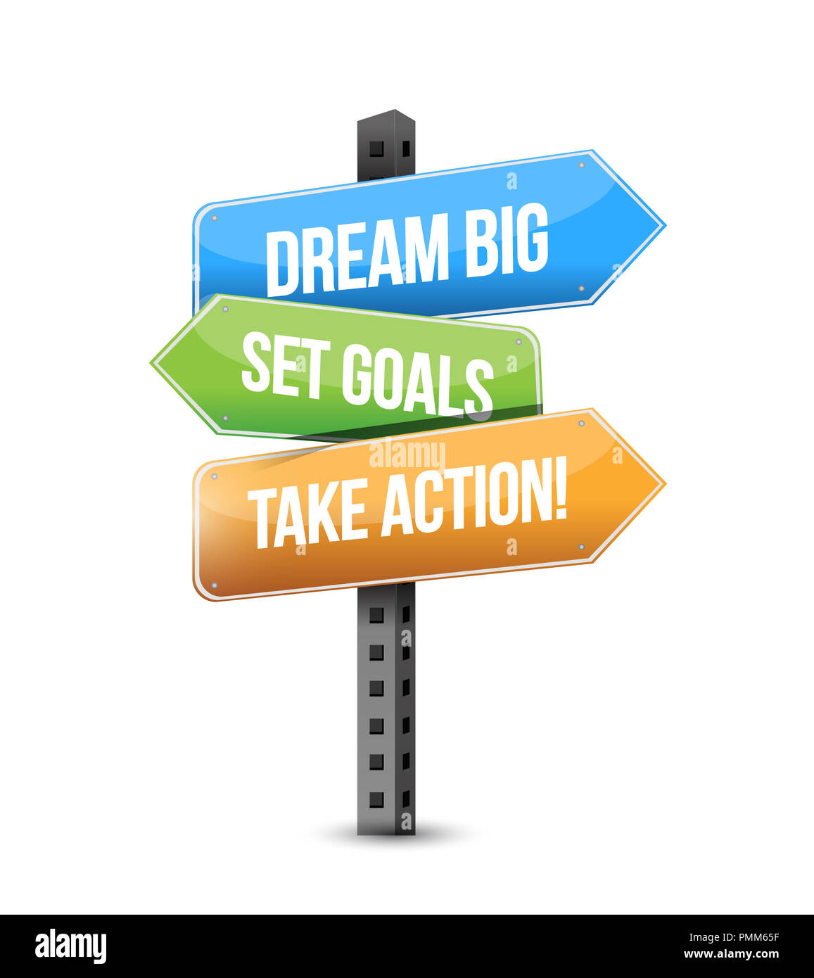 dream big, set, goals, take action multiple destination color street ...