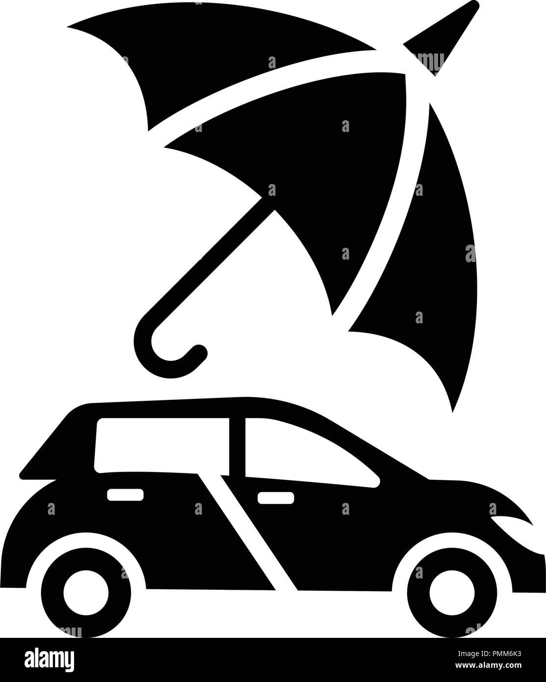 Car Protection - auto insurance icon vector black Stock Vector Image ...