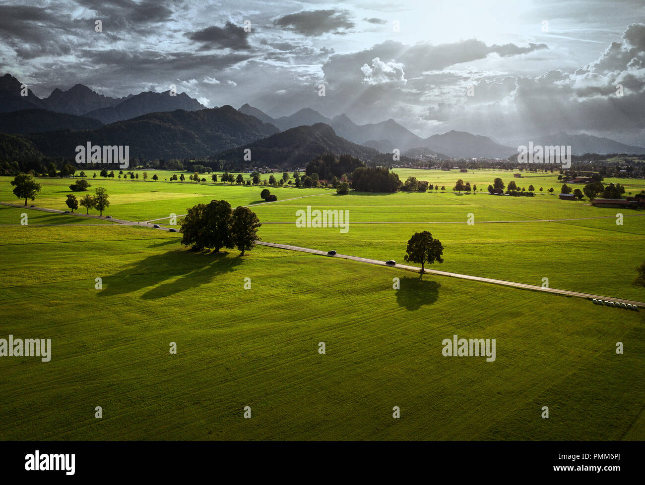 Rural mountain landscape, Bavaria, Germany Stock Photo - Alamy