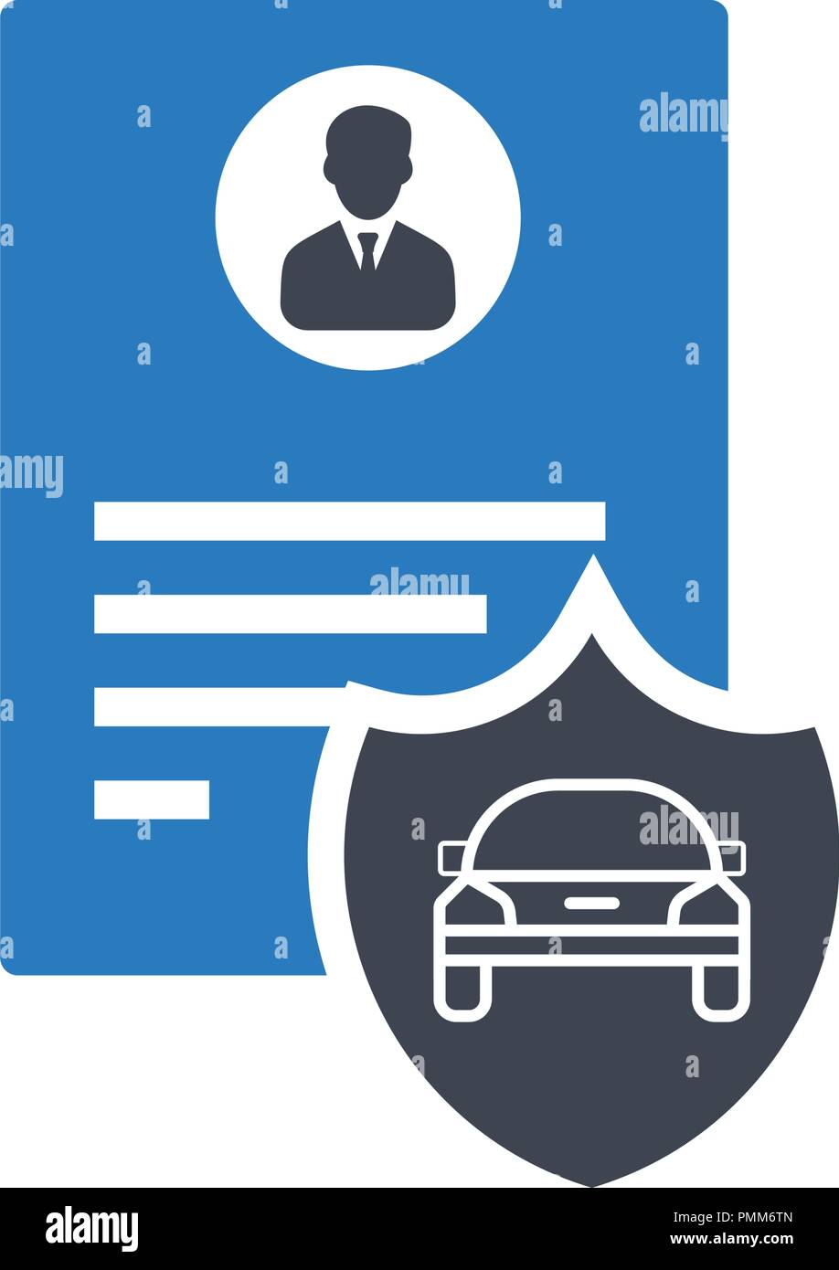 Car driver document identification with photo - vector blue Stock ...