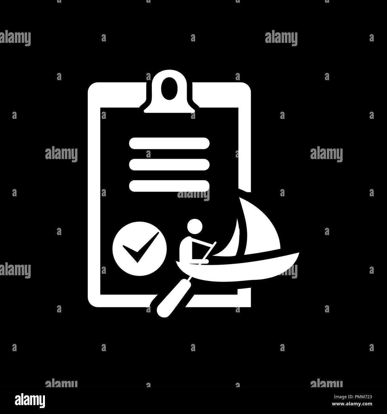 Boat insurance icon vector - Auto identity Document icon white Stock ...