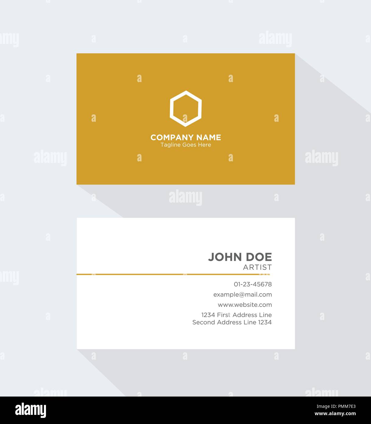 Clean Dark Yellow Business Card Stock Vector Image & Art - Alamy