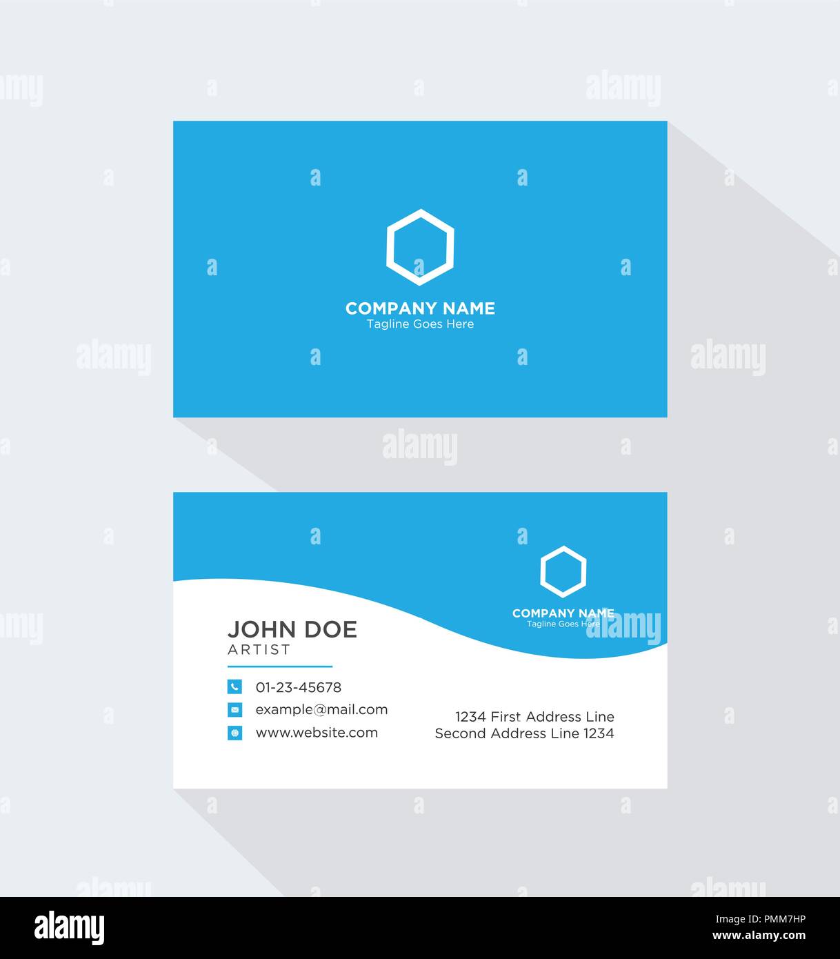 Minimal Blue Business Card Stock Vector Image & Art - Alamy