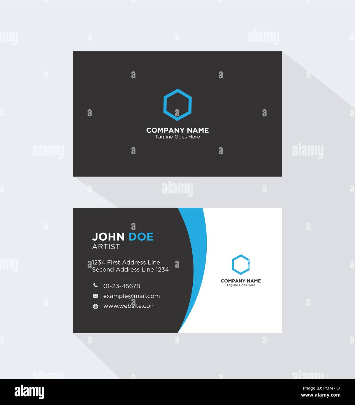 Simple Blue Business Card Stock Vector Image & Art - Alamy