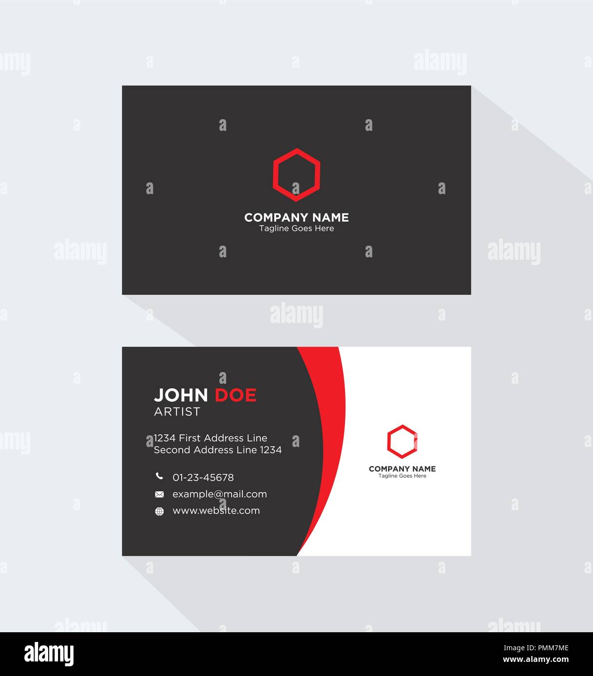 Simple Red Business Card Stock Vector Image & Art - Alamy