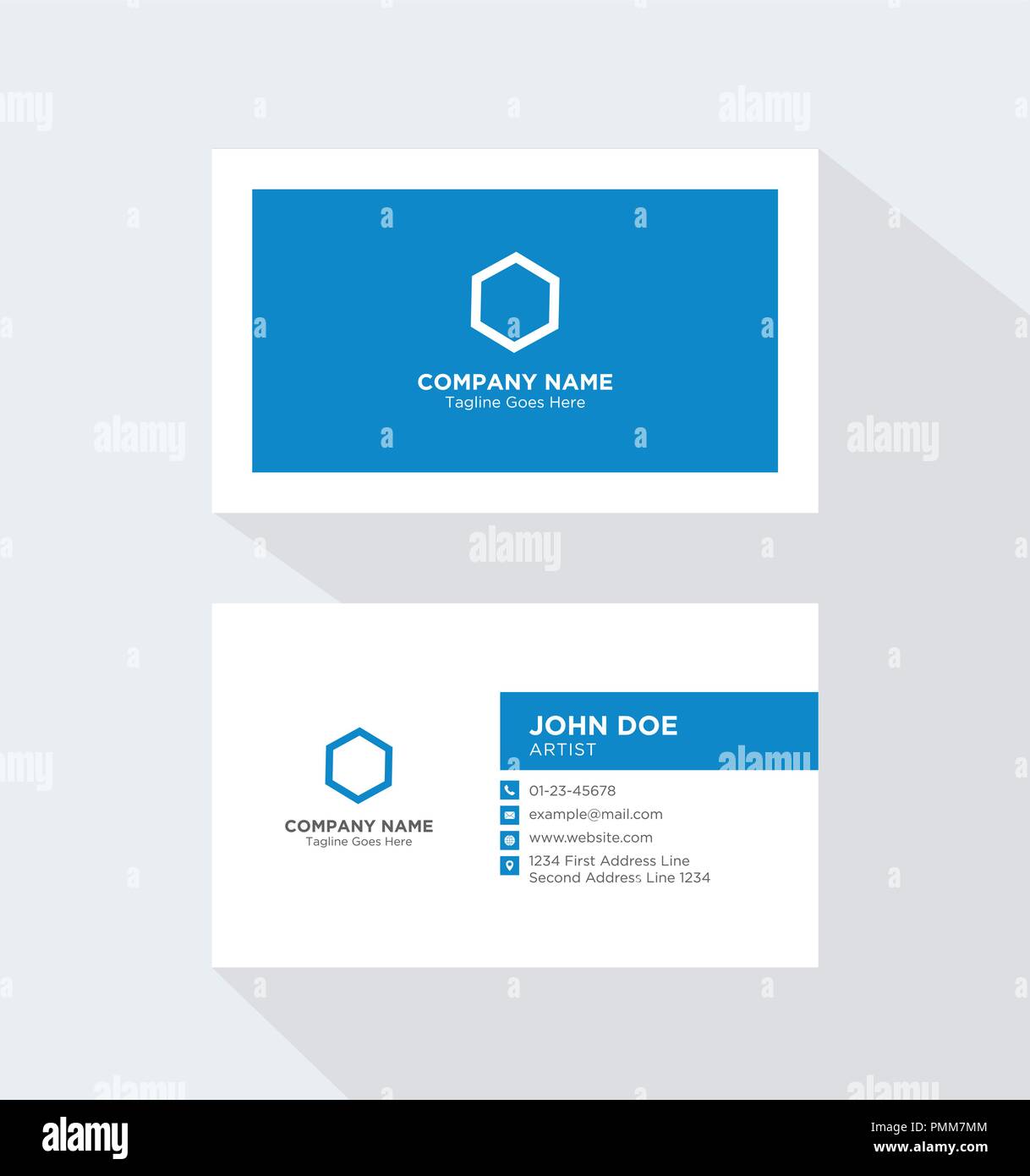 Simple Blue Business Card Stock Vector Image & Art - Alamy