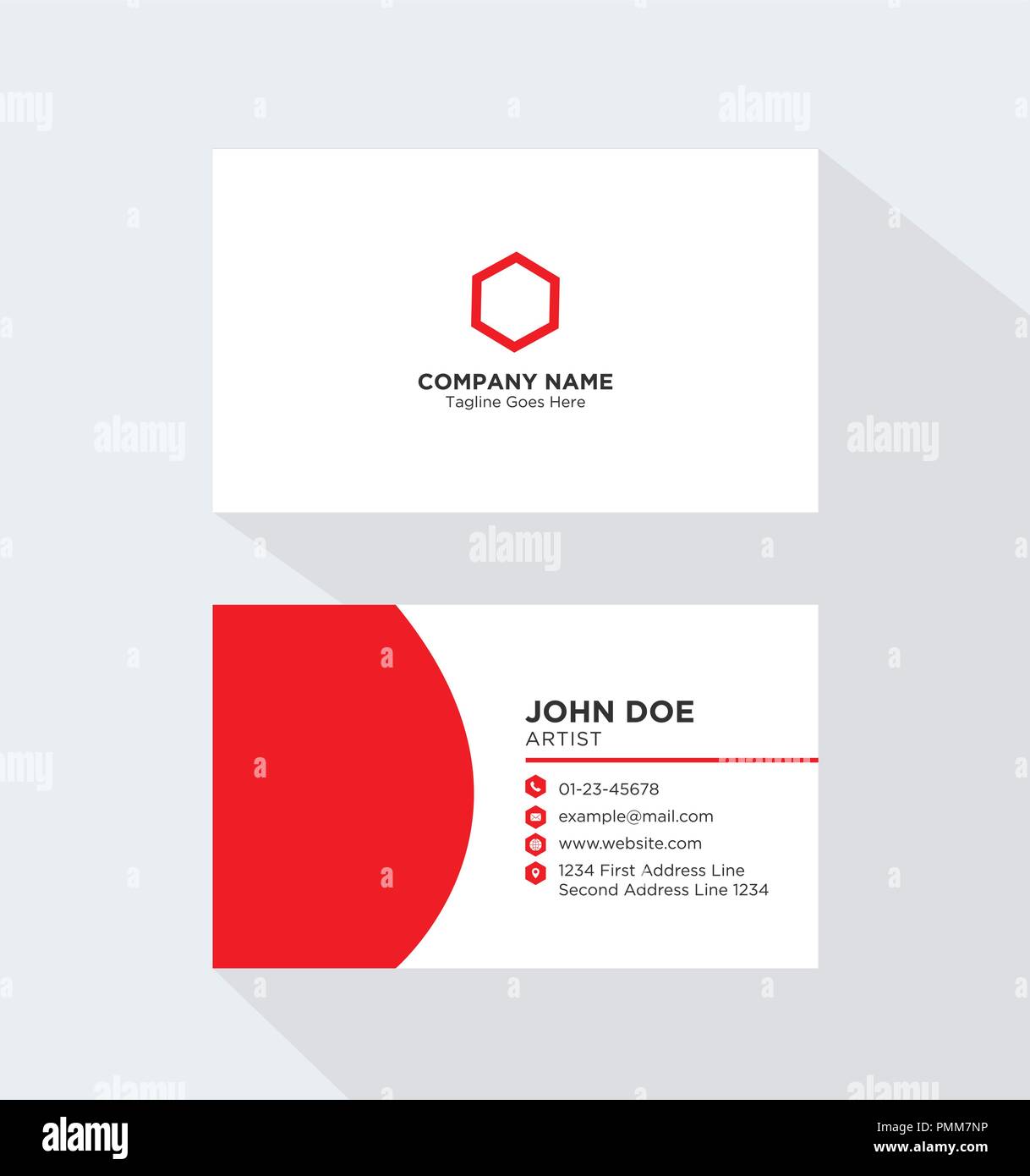 Simple Red Business Card Stock Vector Image & Art - Alamy