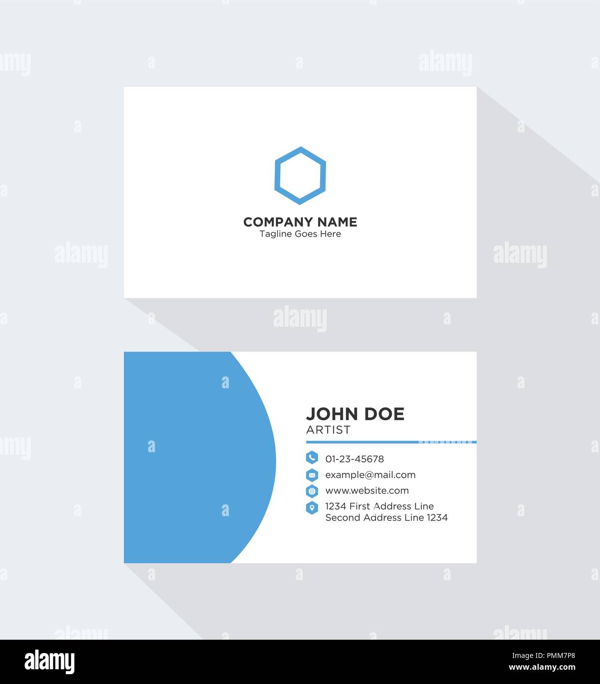 Simple Blue Business Card Stock Vector Image & Art - Alamy