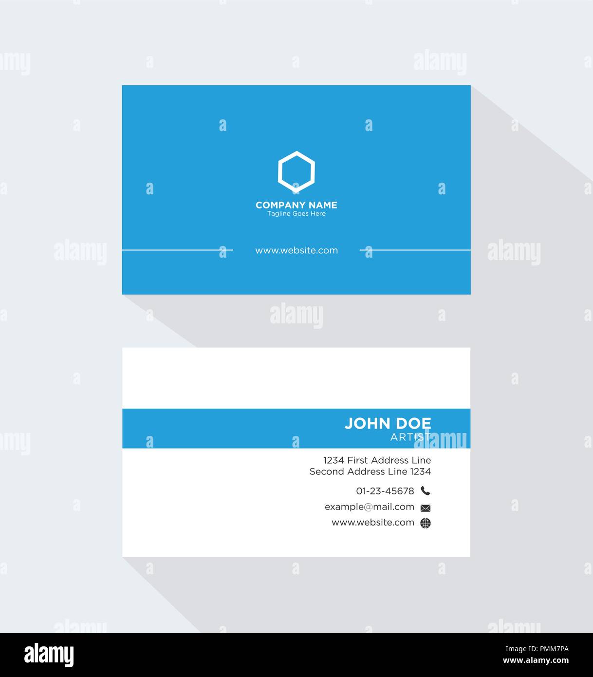 Simple Blue Business Card Stock Vector Image & Art - Alamy