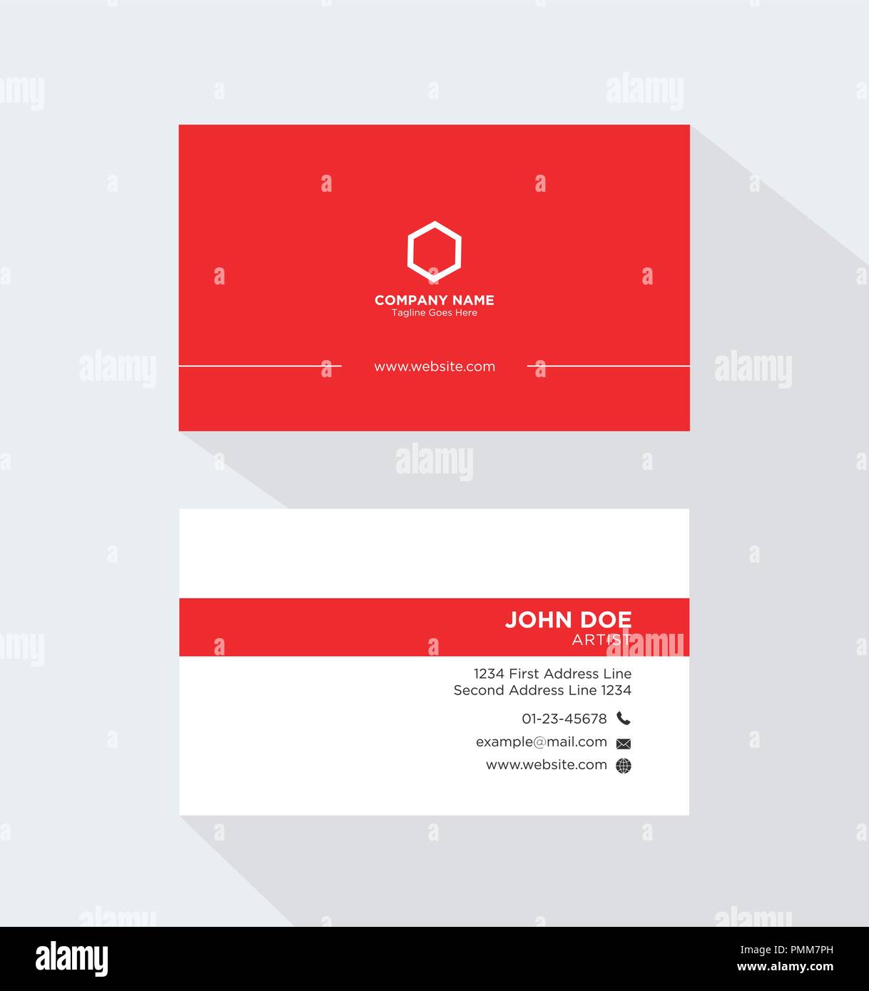 Simple Red Business Card Stock Vector Image & Art - Alamy