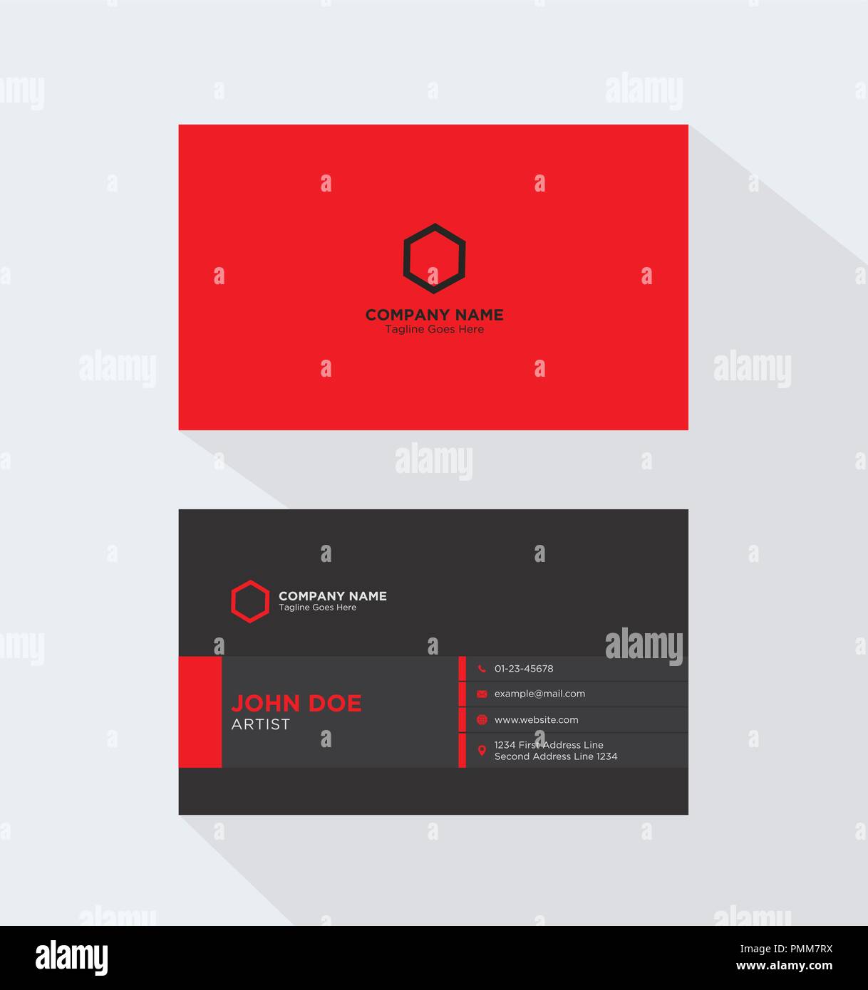 Simple Red Business Card Stock Vector Image & Art - Alamy