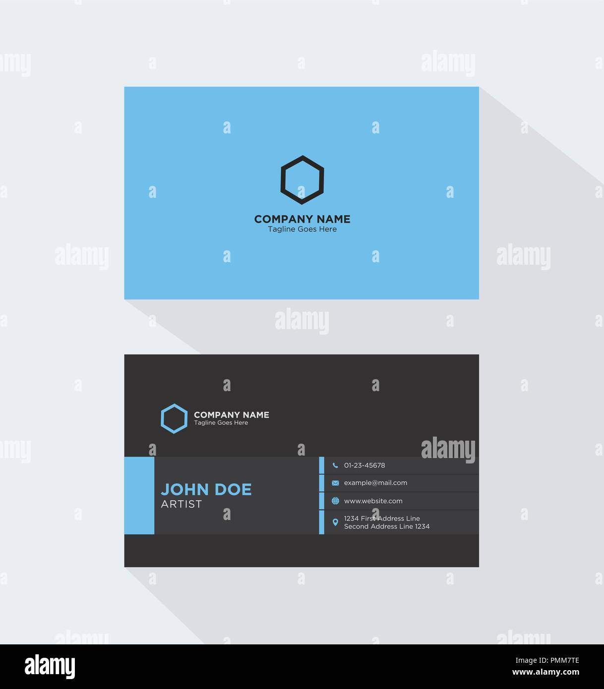 Simple Blue Business Card Stock Vector Image & Art - Alamy