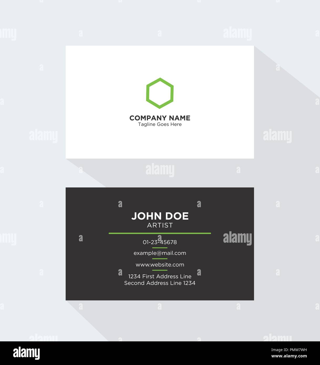 Simple Green Business Card Stock Vector Image & Art - Alamy