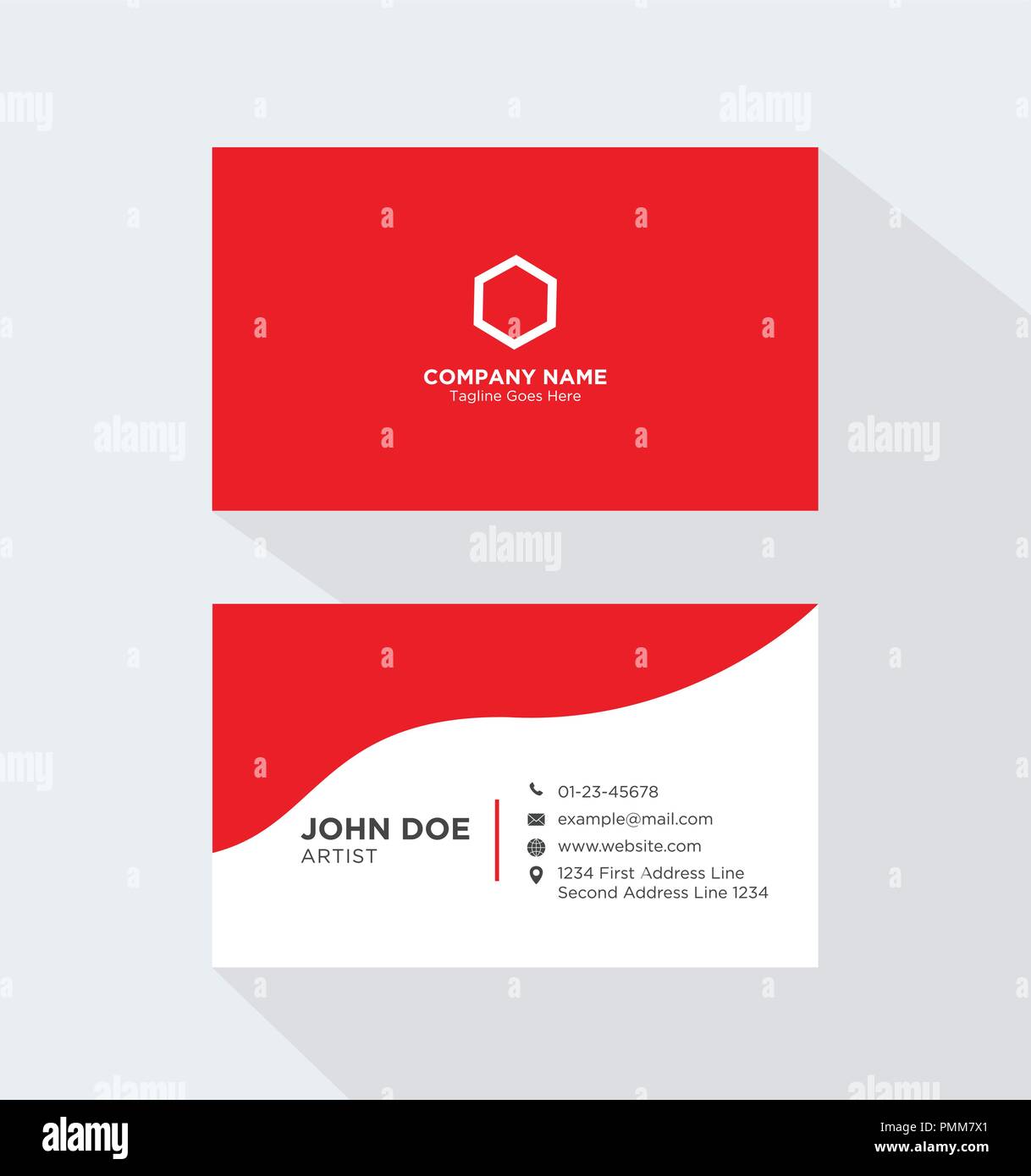 Simple Red Business Card Stock Vector Image & Art - Alamy