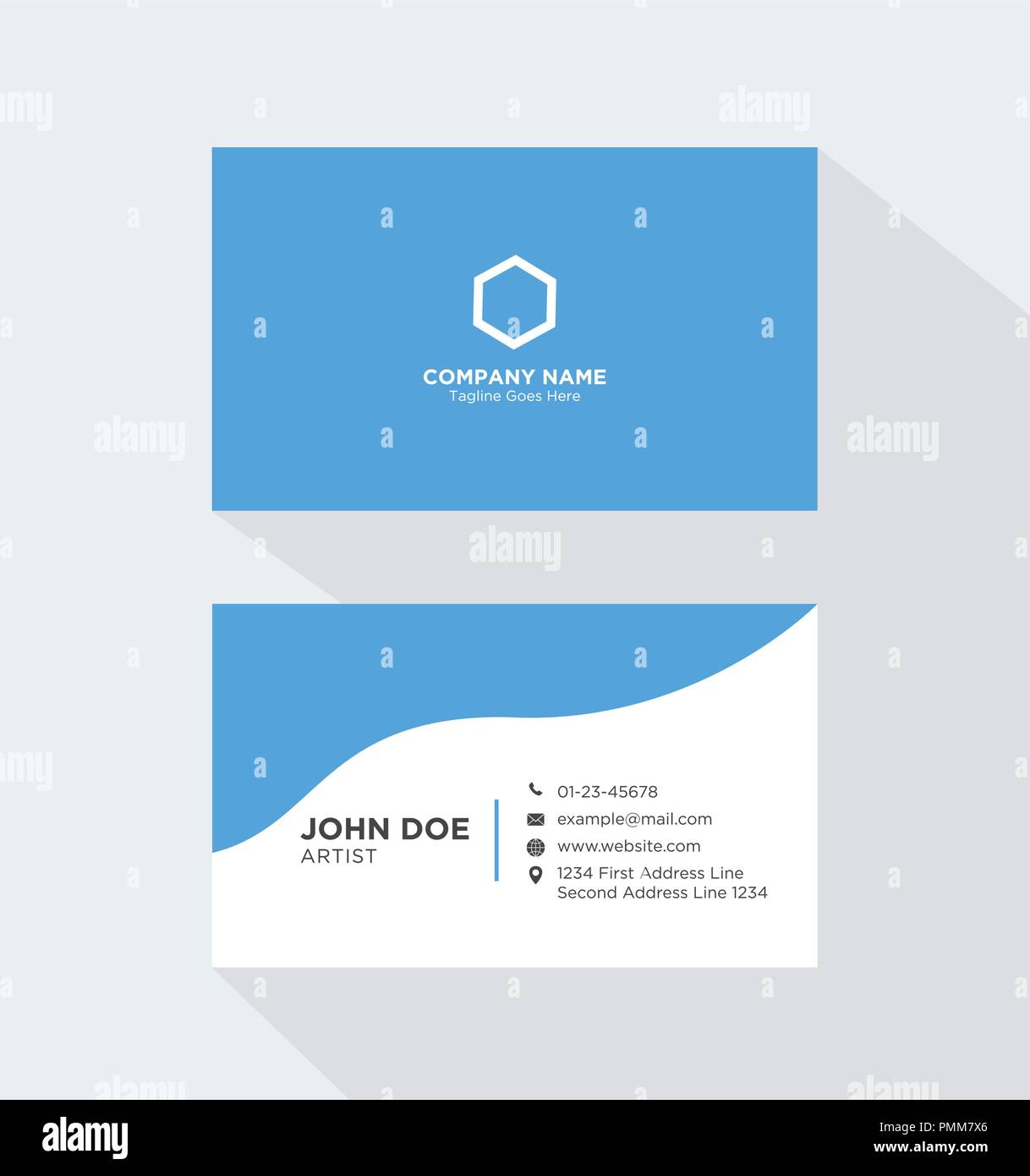 Simple Blue Business Card Stock Vector Image & Art - Alamy