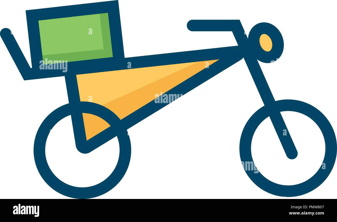 Bicycle with a box on the trunk - delivery service linear color design ...