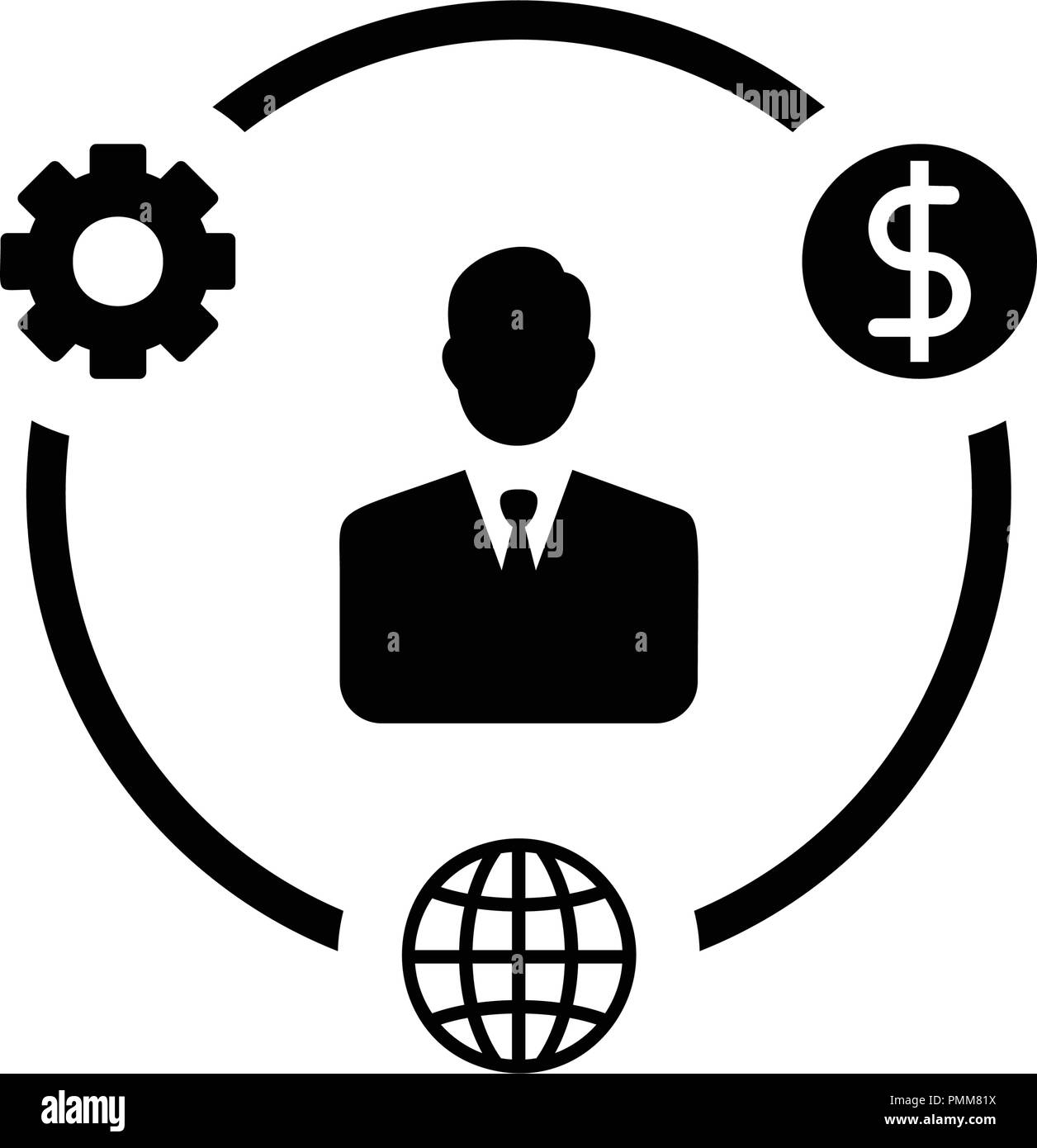 Business solution-international-finance icons vector black Stock Vector ...