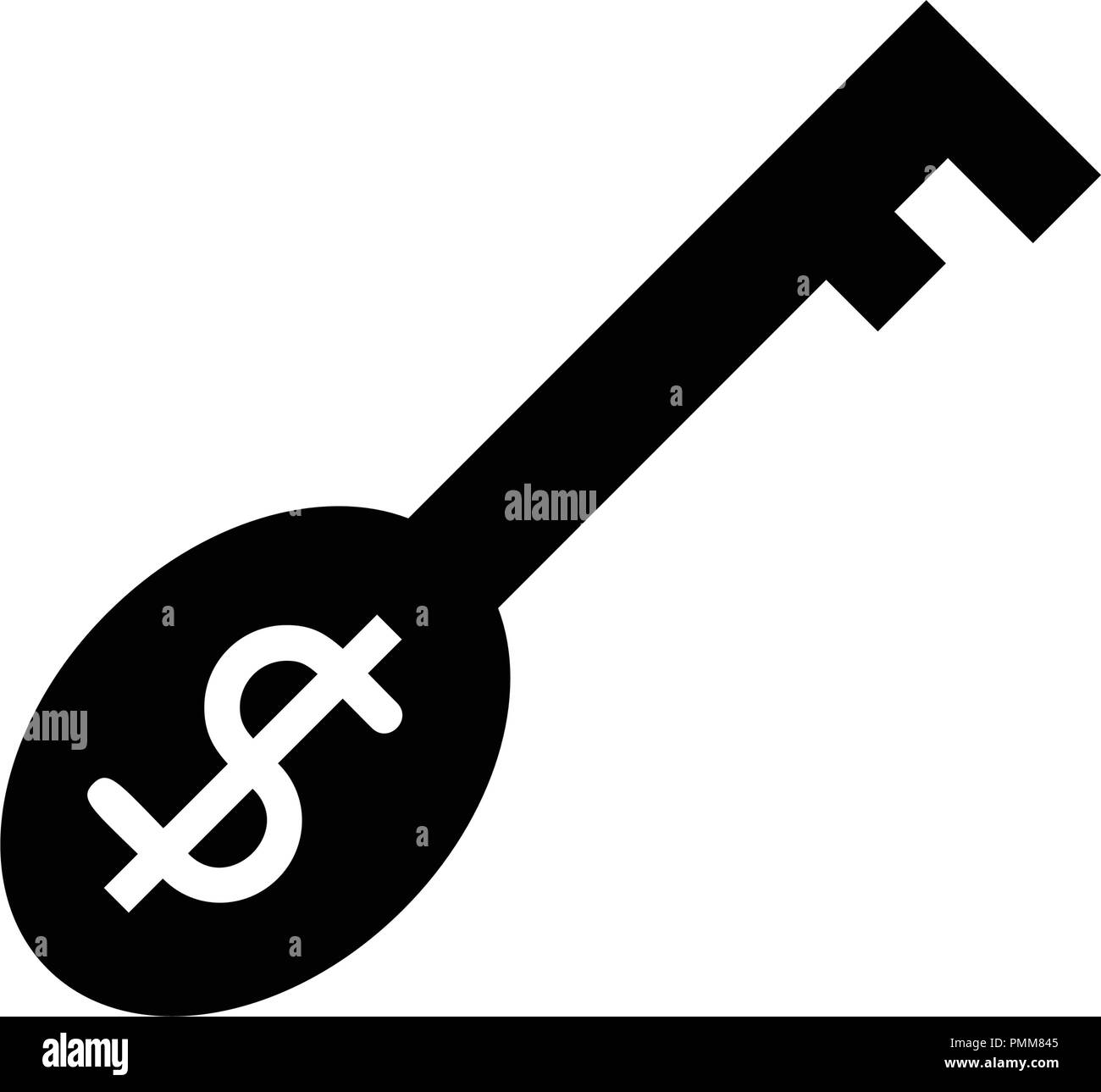Dollar key icon vector black Stock Vector Image & Art - Alamy