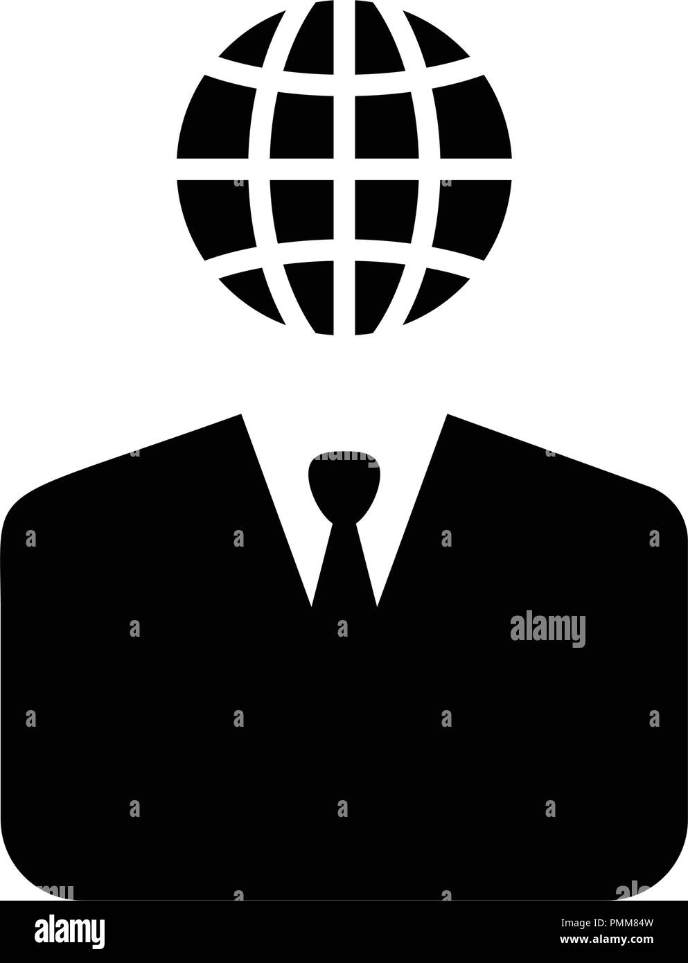 Global businessman icon black Stock Vector Image & Art - Alamy