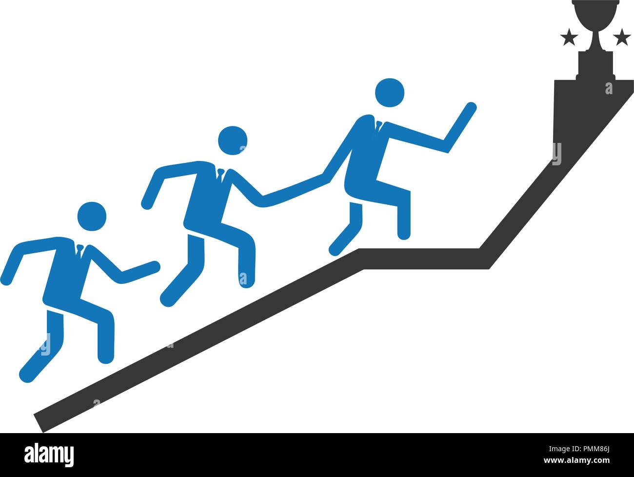 Businessman upwards success icon vector blue Stock Vector Image & Art ...