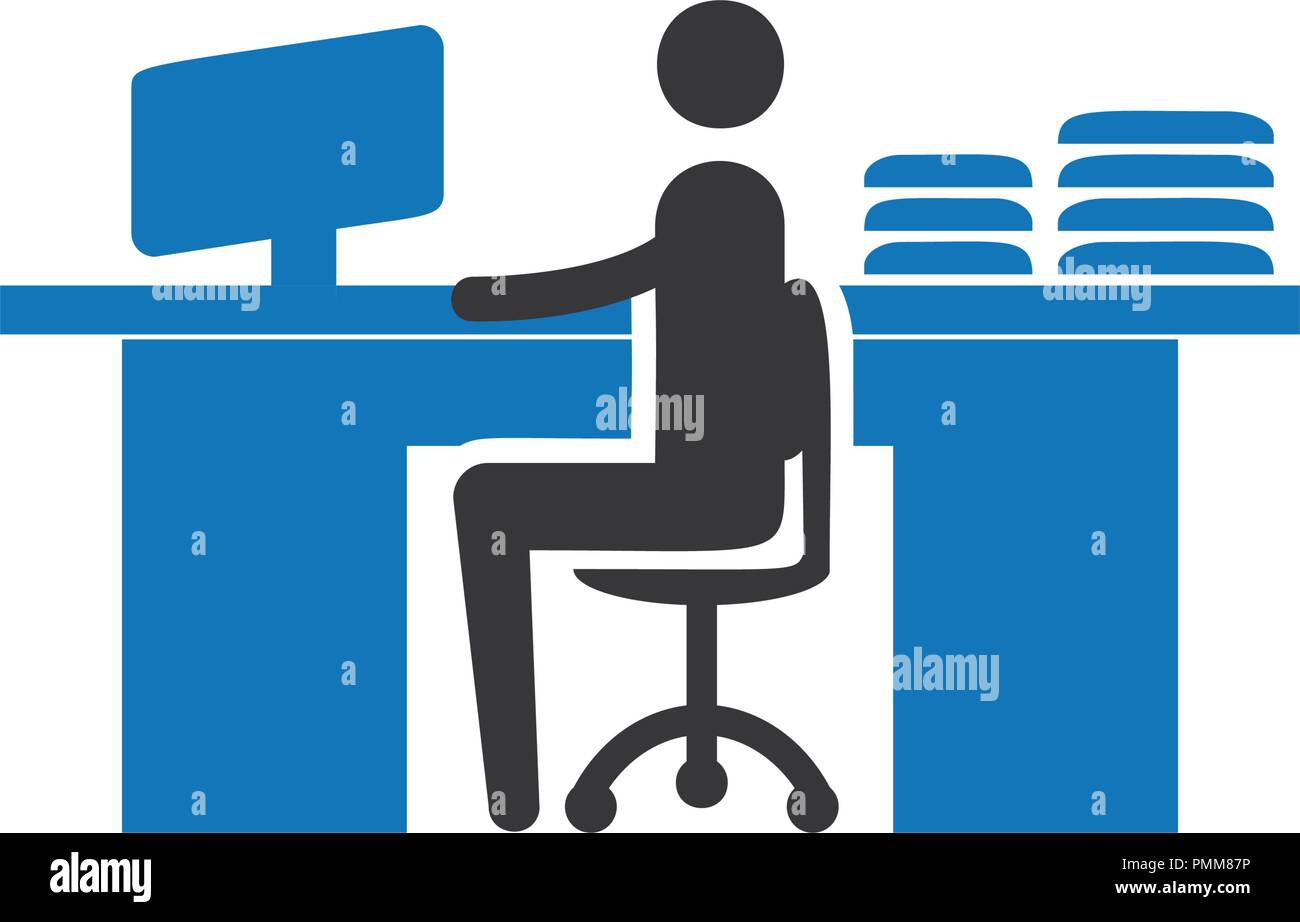 Man in blue working Stock Vector Images - Alamy