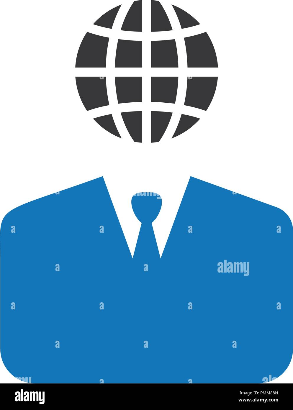 Global businessman icon blue Stock Vector Image & Art - Alamy