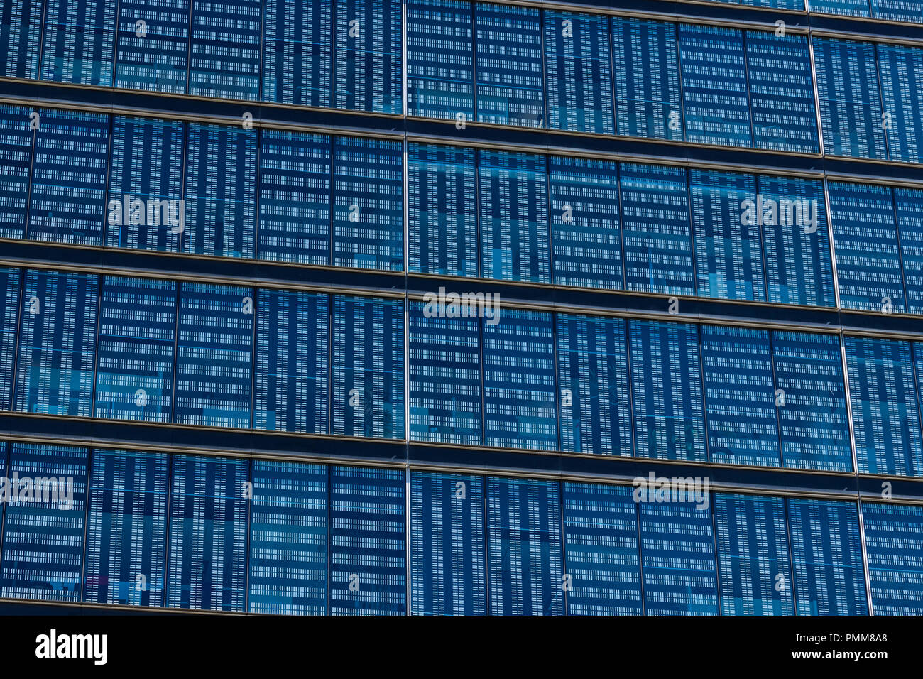 Urban architecture - Blue Glass, geometry, construction in Montreal ...