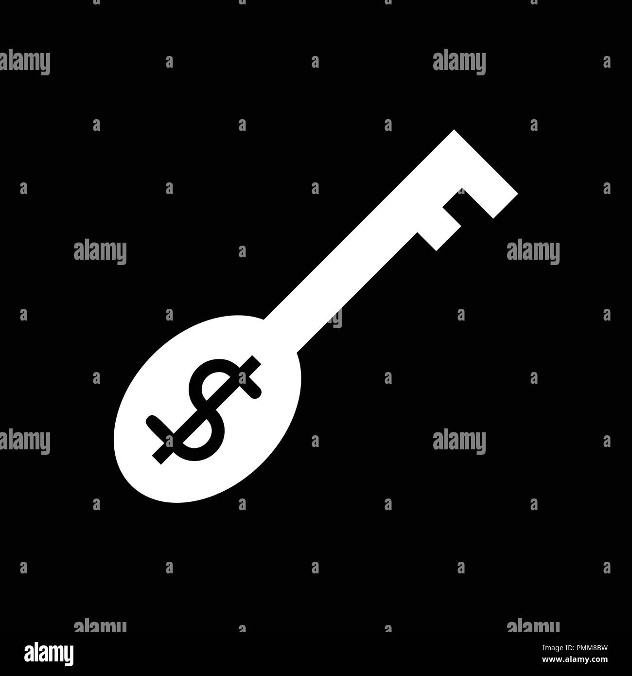 Dollar key icon vector white Stock Vector Image & Art - Alamy