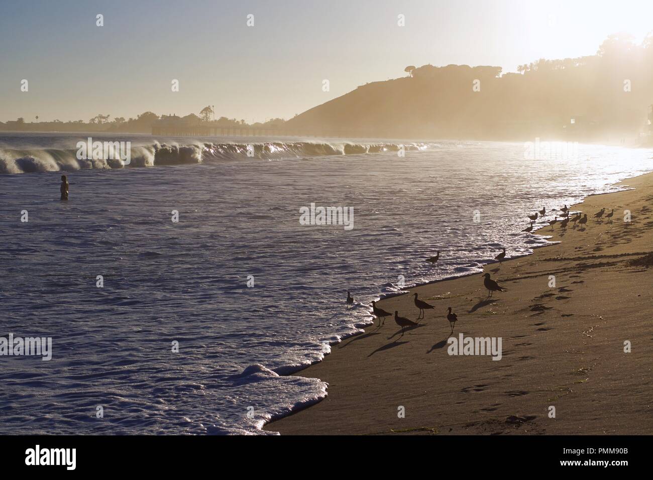 Malibu beach sunset hi-res stock photography and images - Alamy