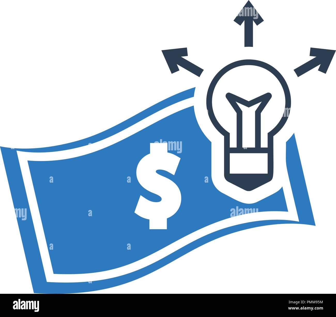 Money Making Ideas - Flat style design icon vector white Stock Vector ...