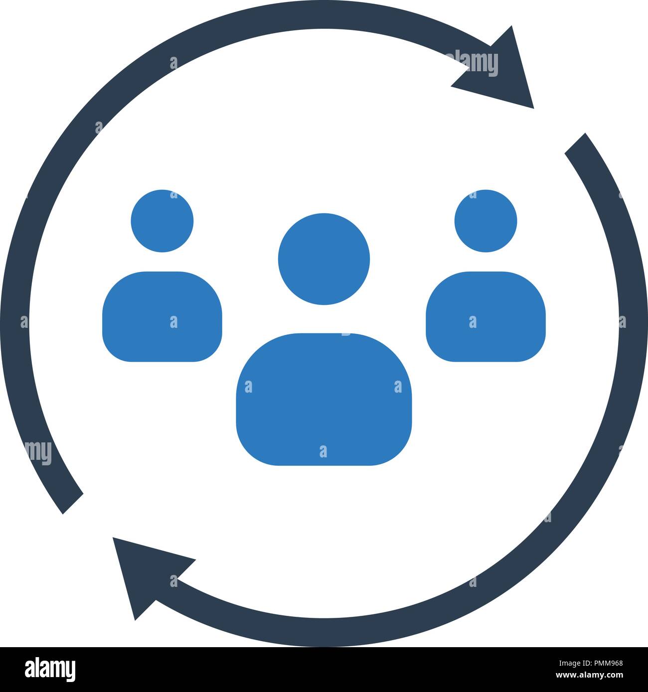 Business people with a circle icon vector blue Stock Vector Image & Art ...