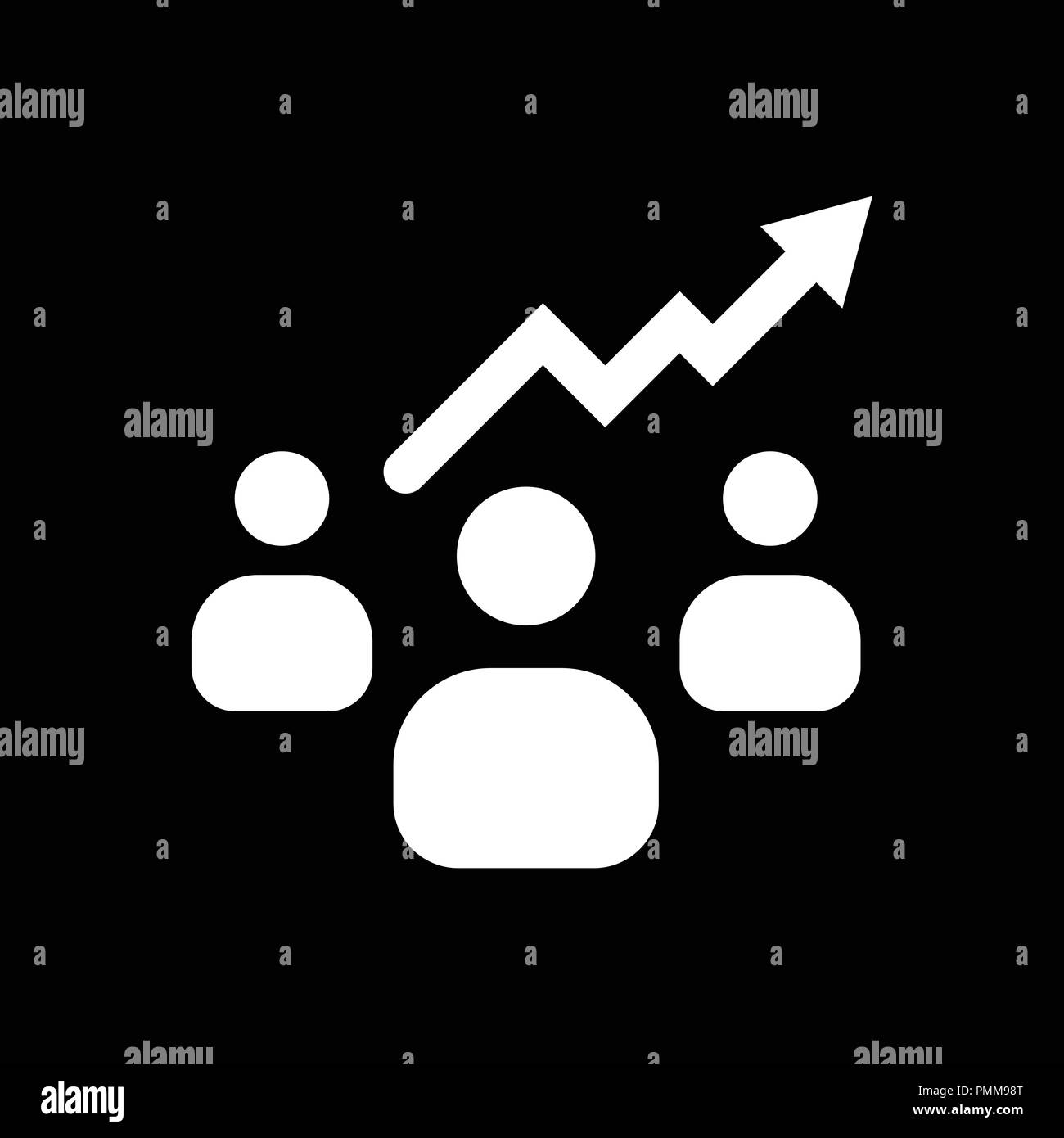 Business people growth icon white Stock Vector Image & Art - Alamy
