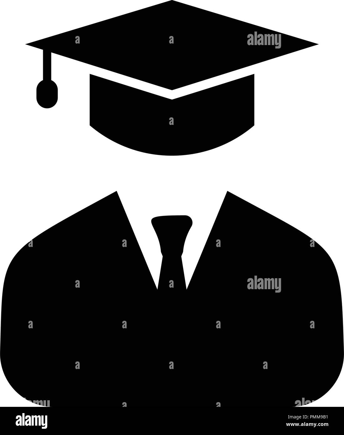 Graduate student icon vector vectors Black and White Stock Photos ...
