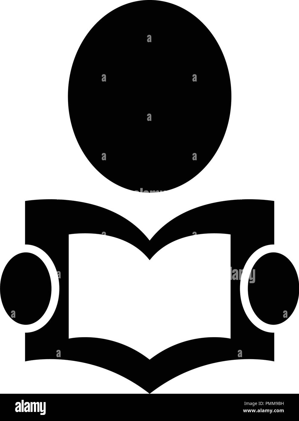 Boy reading book icon vector black Stock Vector Image & Art - Alamy