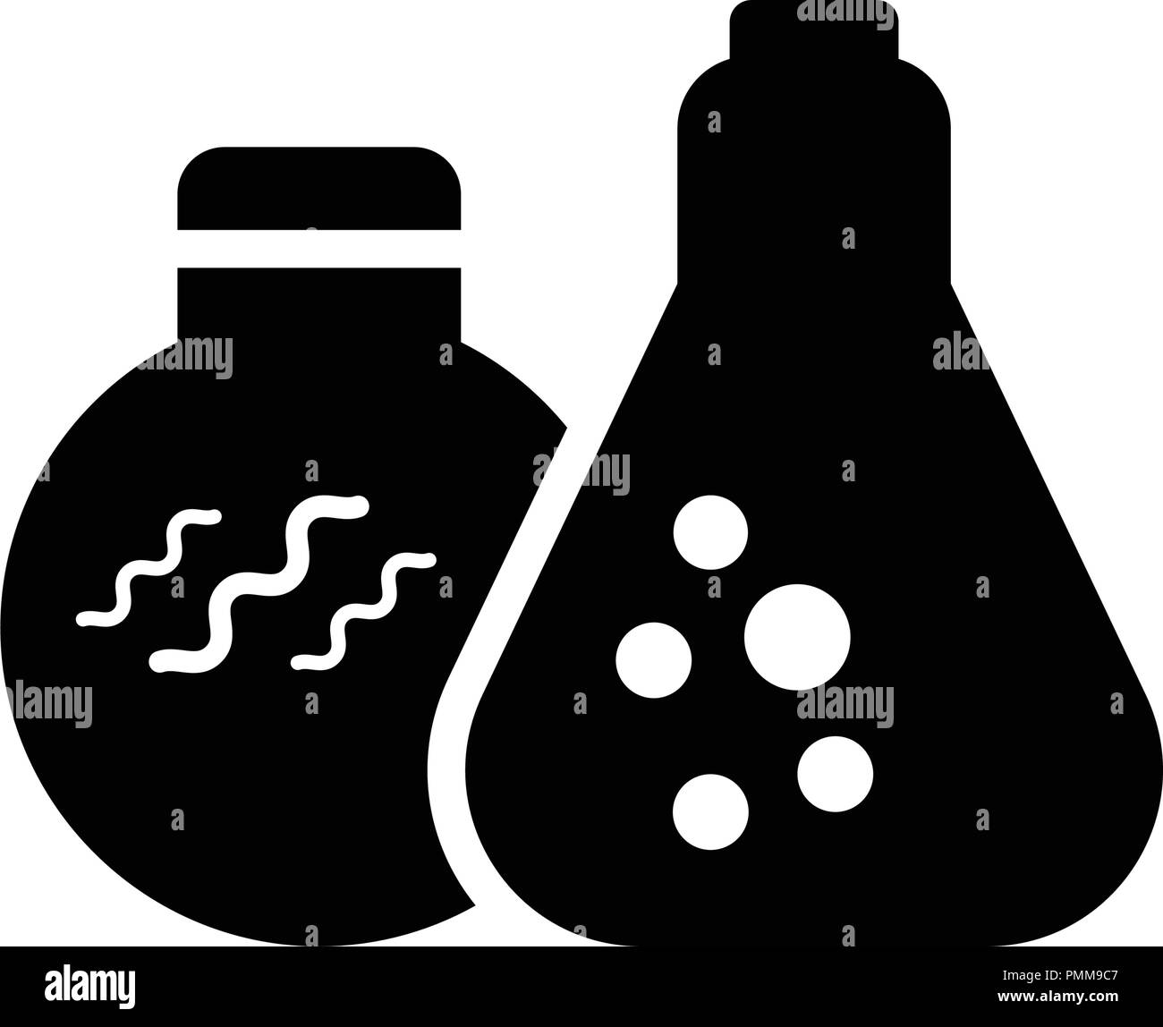 Experiment test-tube symbol icon - vector black Stock Vector Image ...
