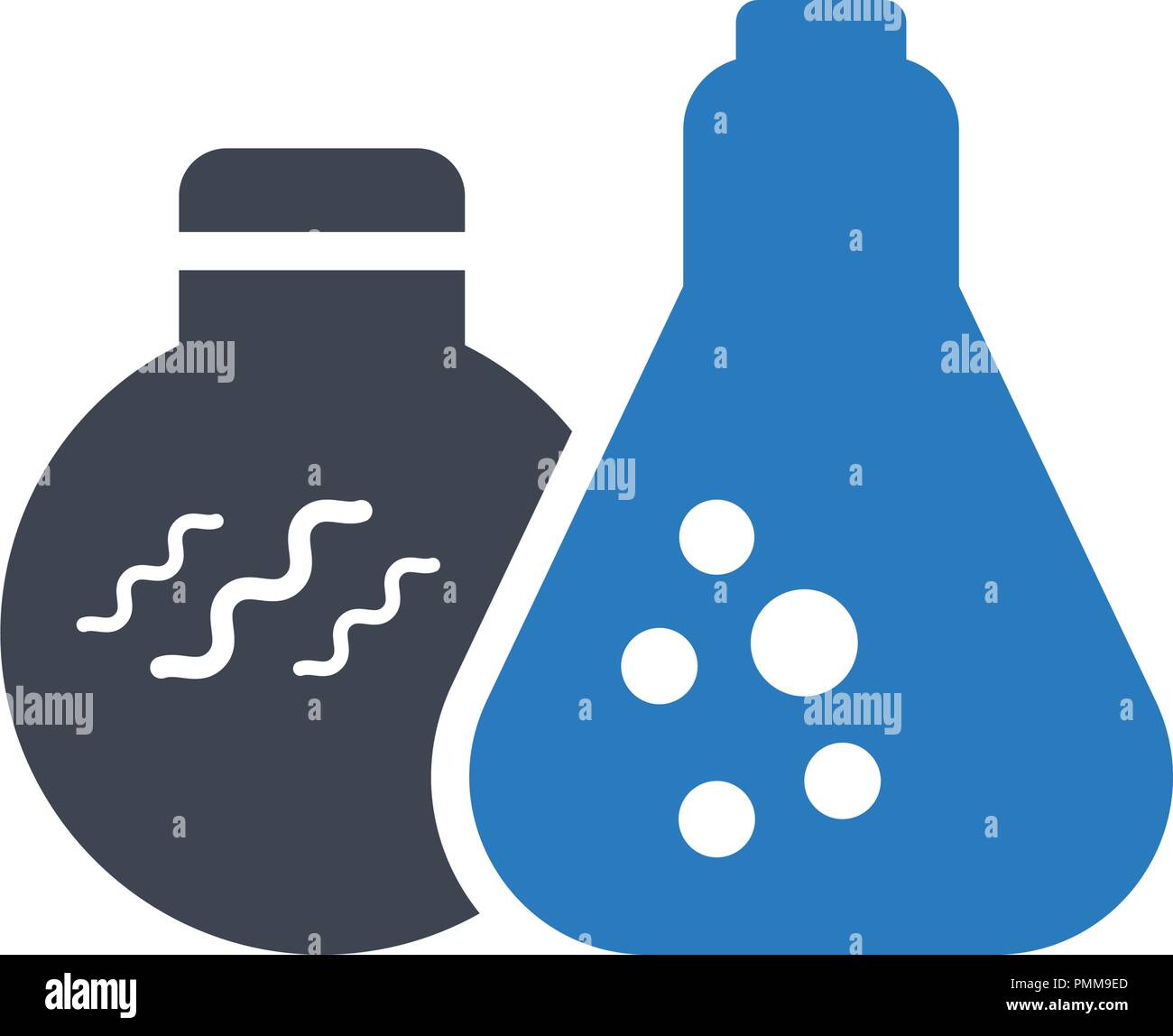 Experiment test-tube symbol icon - vector blue Stock Vector Image & Art ...