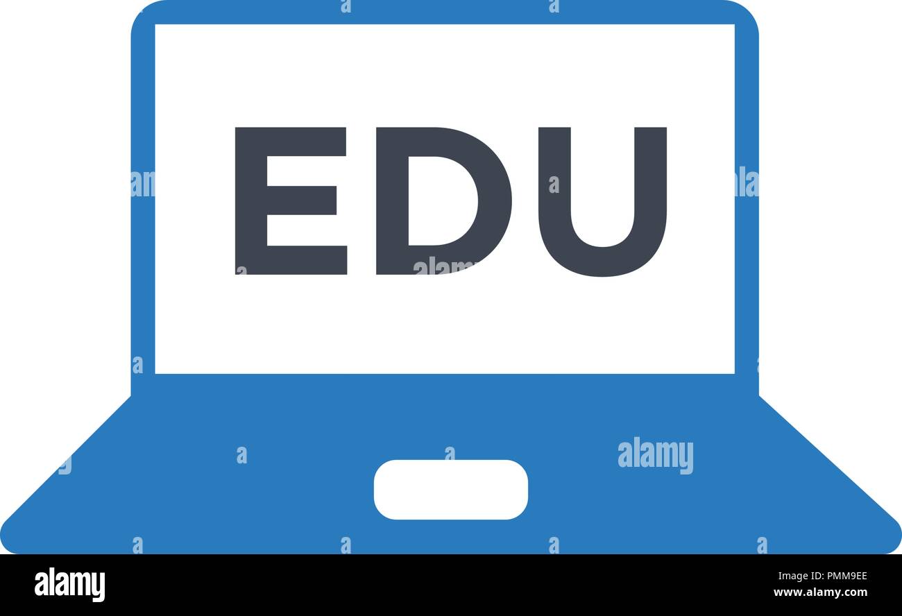 Education online concepts - laptop symbol vector blue Stock Vector ...