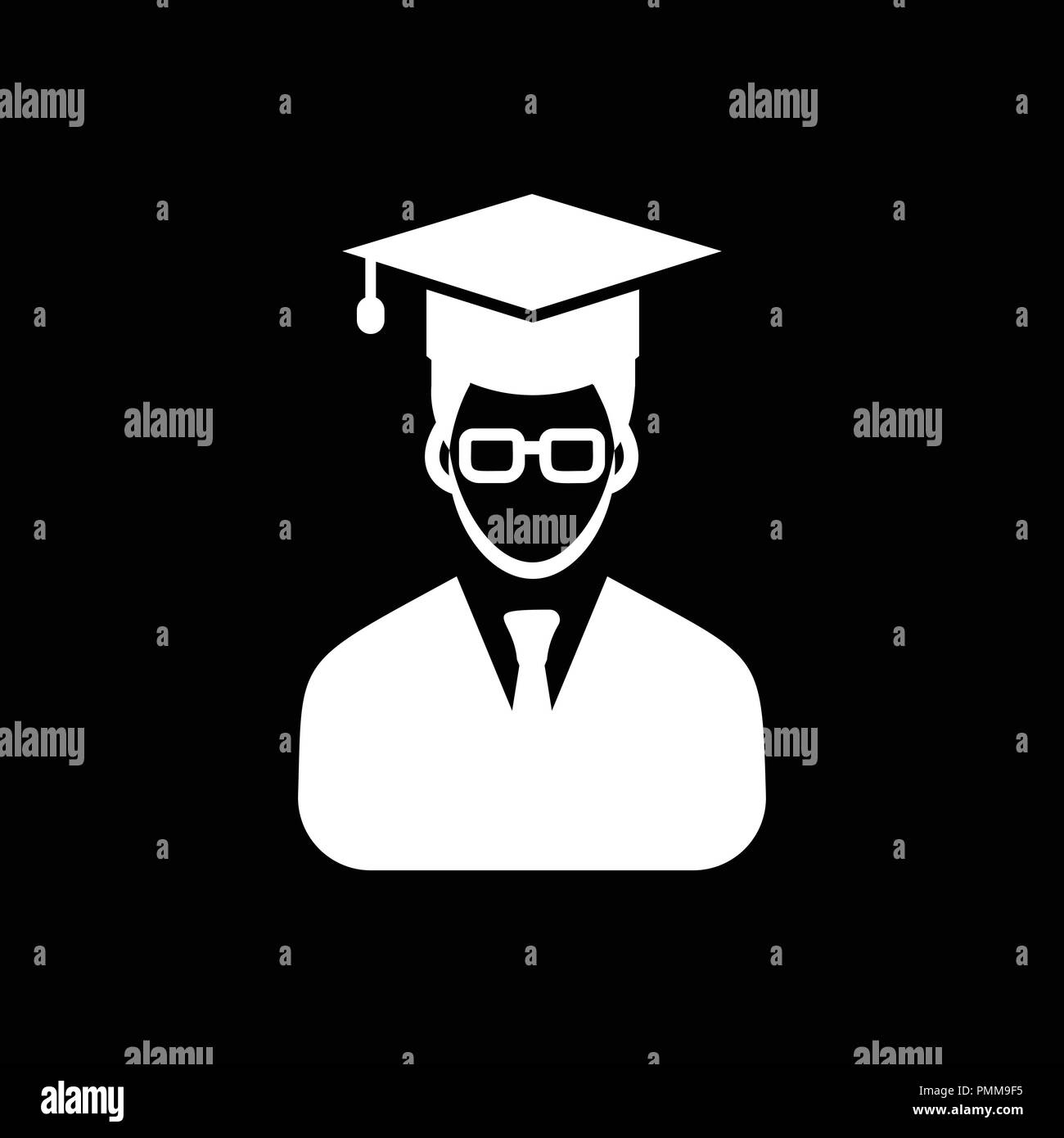 Graduate man icon - education icon - vector white Stock Vector Image ...