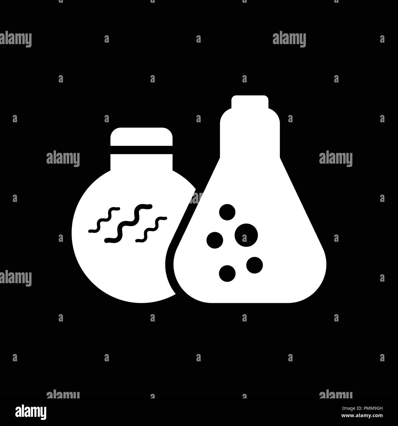 Experiment test-tube symbol icon - vector white Stock Vector Image ...