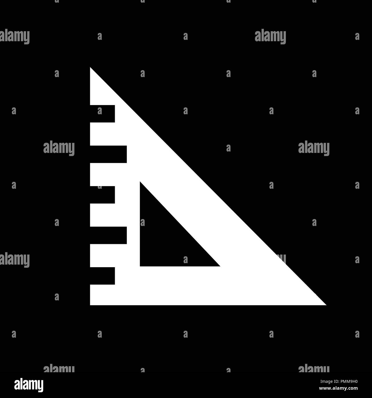 Triangular rule icon vector white Stock Vector Image & Art - Alamy