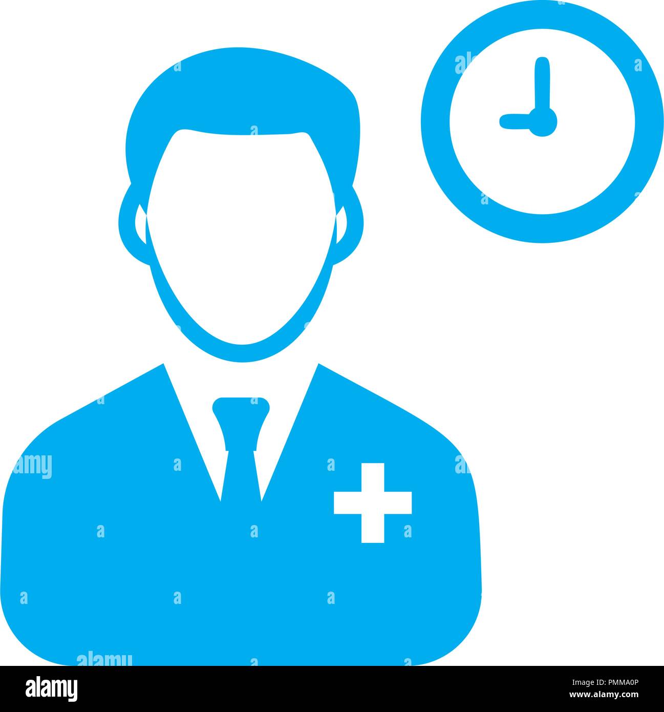 Doctor Schedule Clock icon Blue Stock Vector Image & Art - Alamy