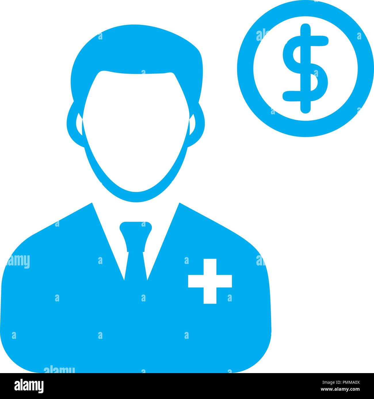 Doctor Finance Icon White Stock Vector Image & Art - Alamy