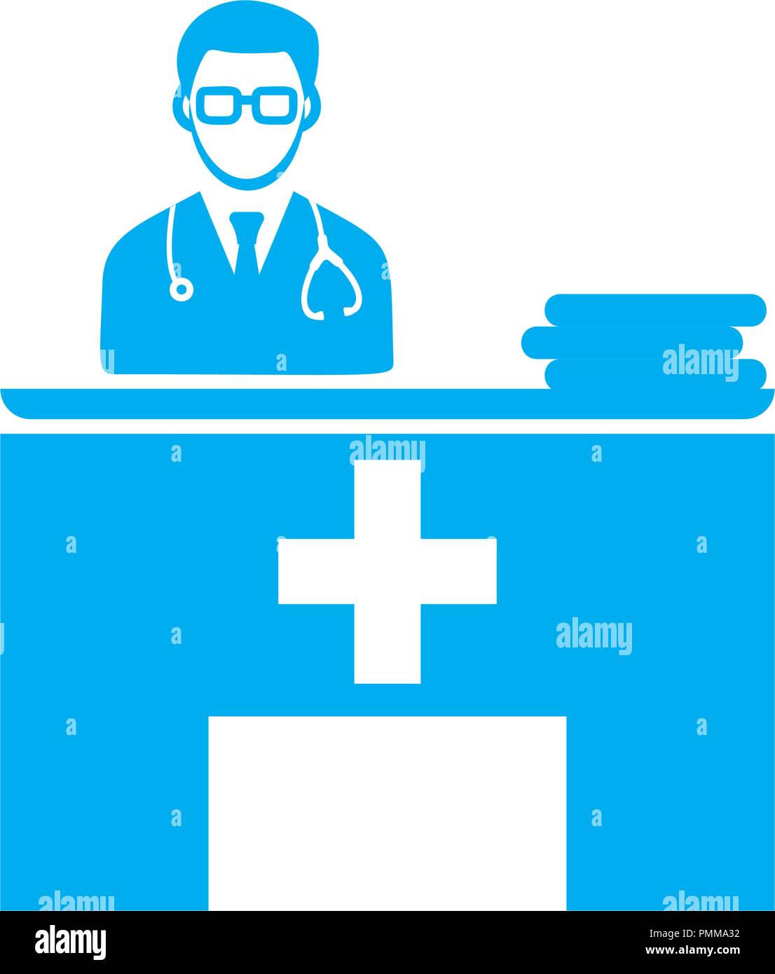 Doctor Checkup Chamber icons White Stock Vector Image & Art - Alamy