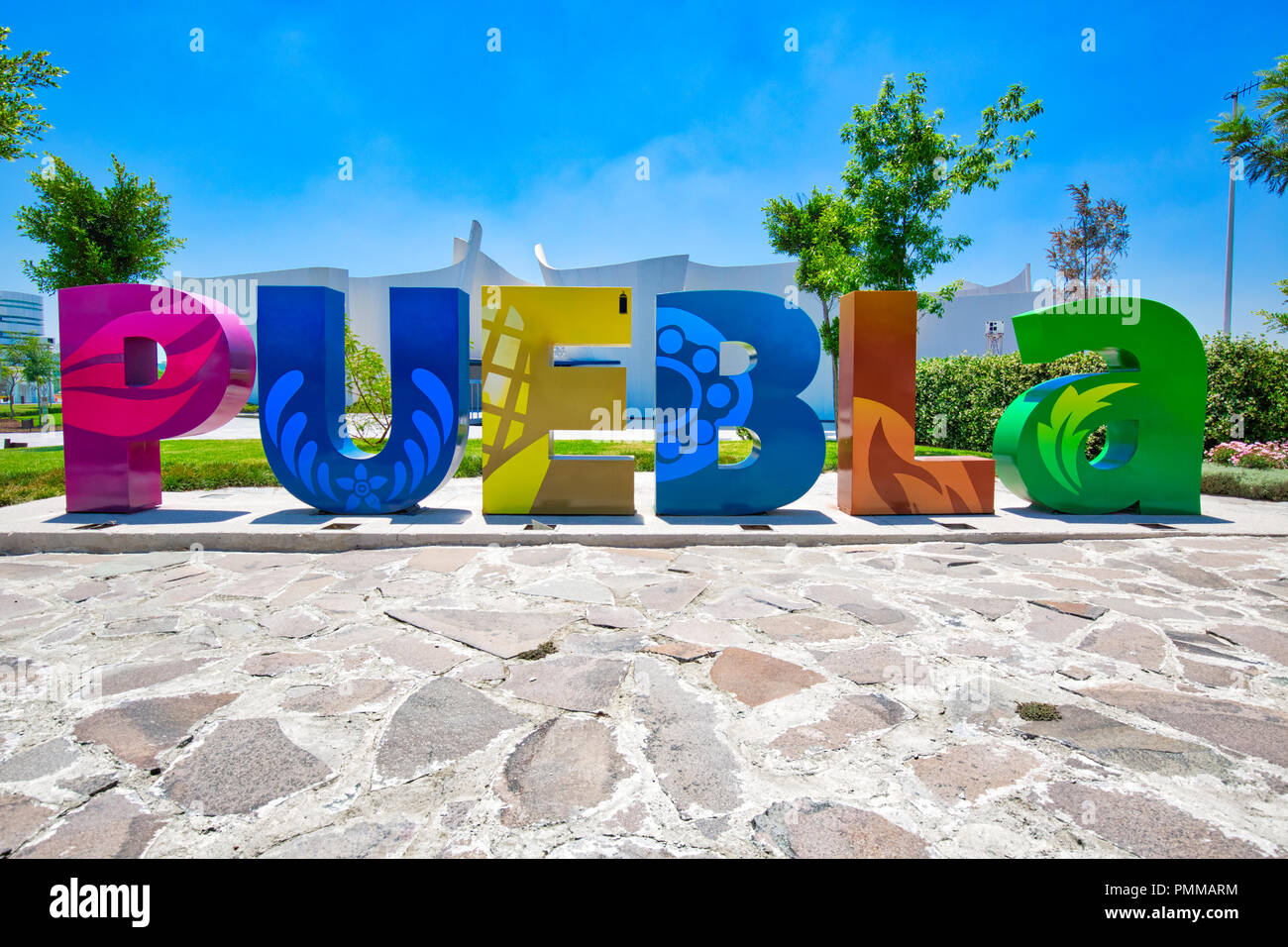 Welcome sign in Puebla, Mexico Stock Photo - Alamy