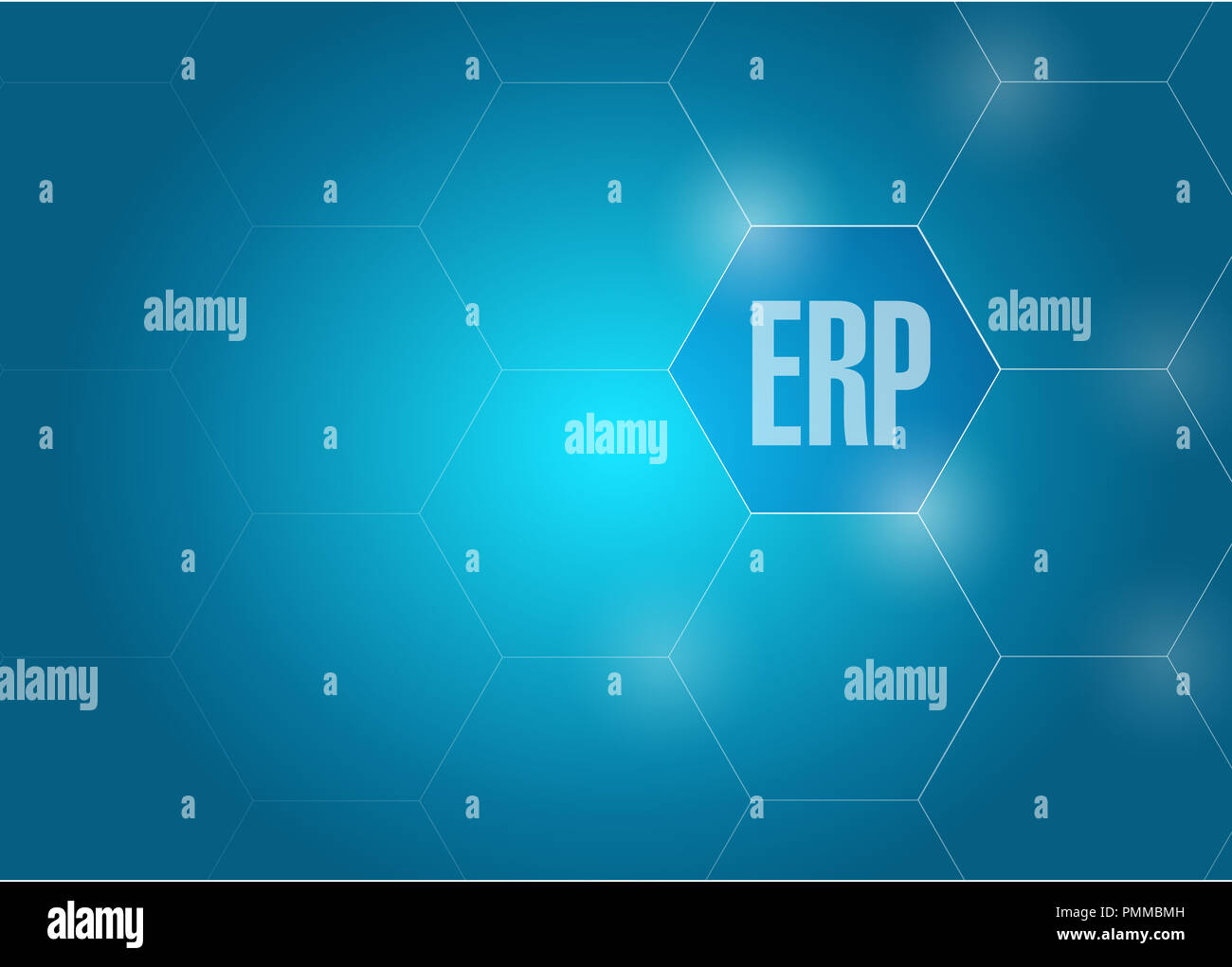 ERP link diagram concept, illustration over a blue background Stock ...