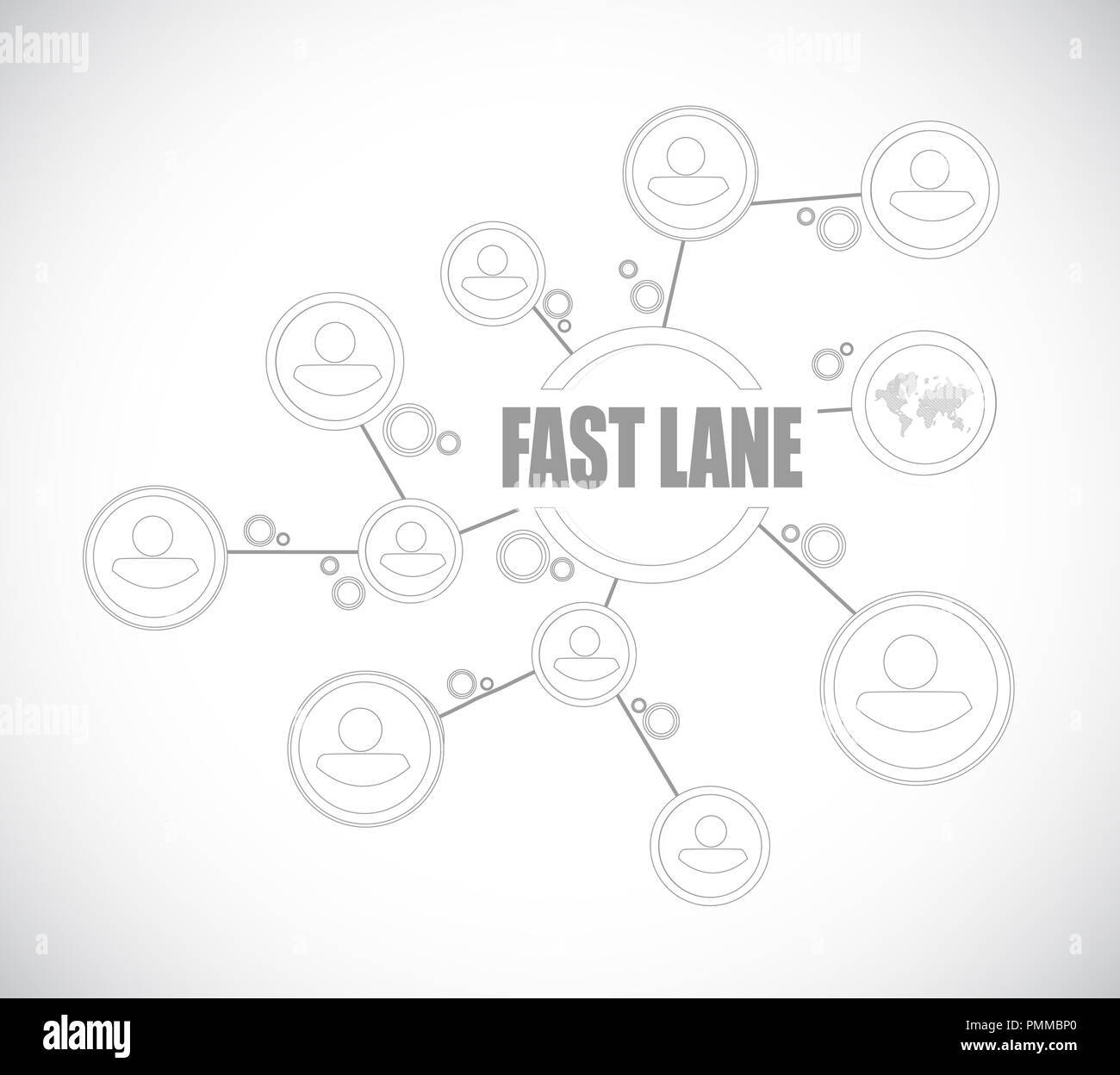 Fast lane Network diagram concept illustration isolated over a white ...