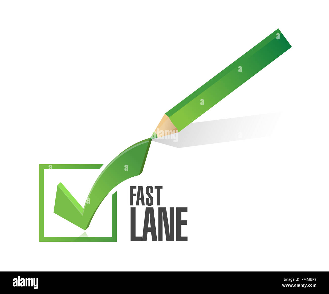 Fast lane check mark selection concept illustration isolated over a ...
