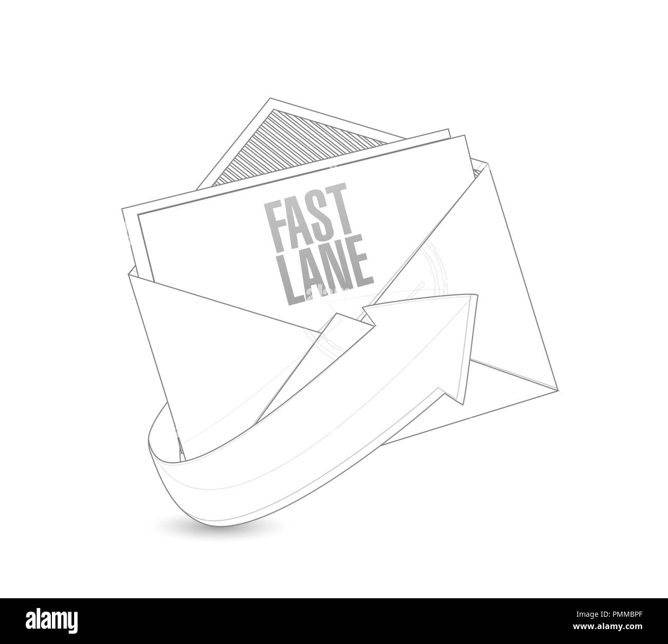 Fast lane email post it message concept illustration isolated over a ...