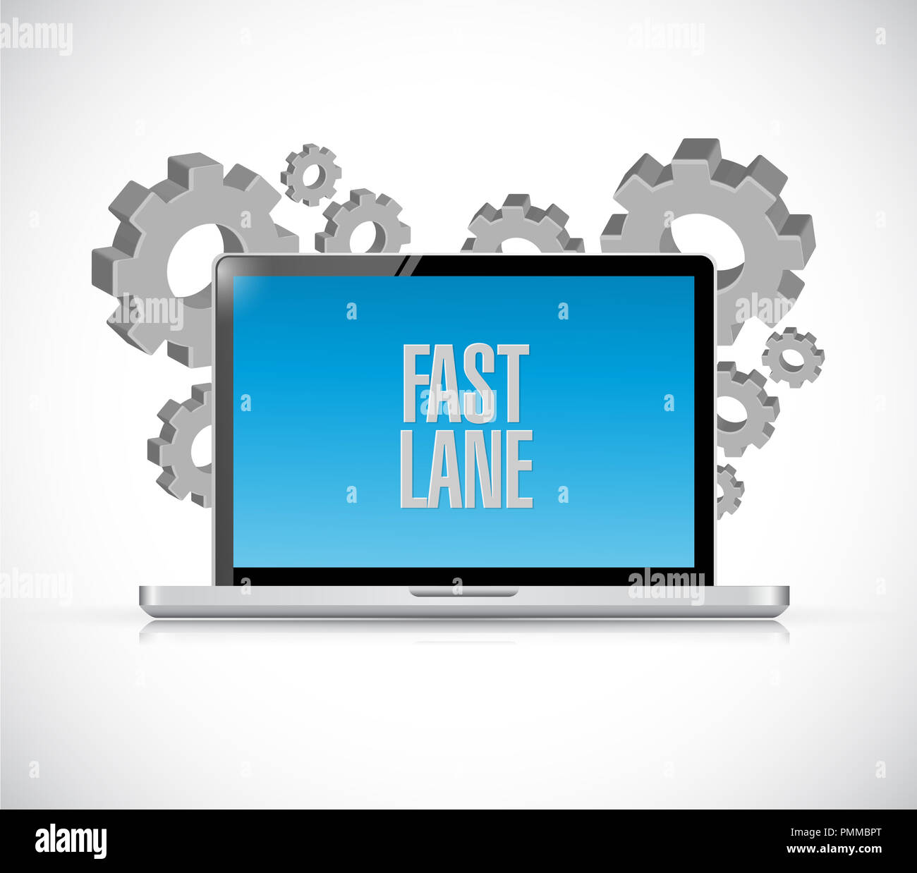 Fast lane Computer message illustration isolated over a white ...